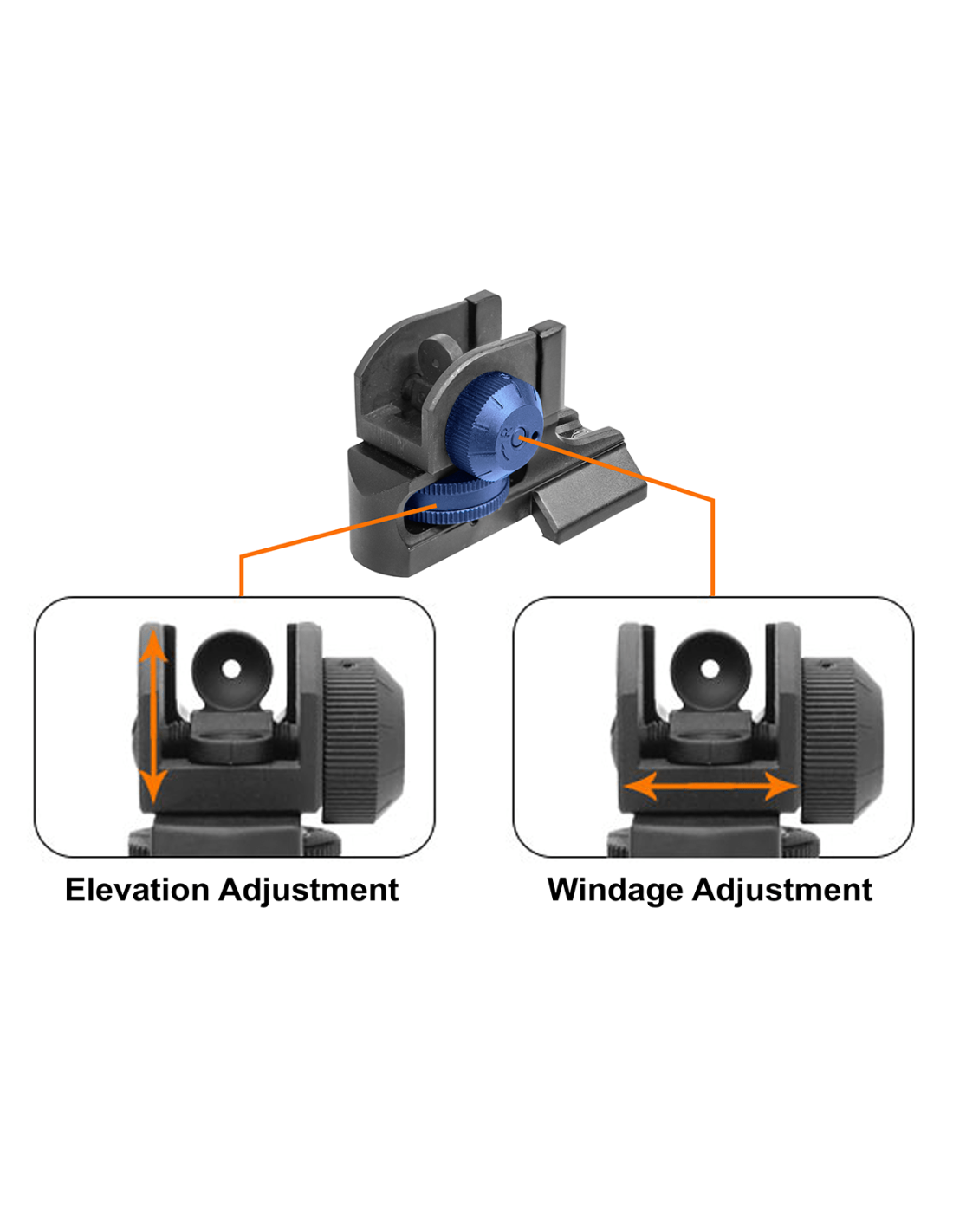 Super Slim Fixed Rear Sight, A2 Dual Aperture with 6/3 Drum | UTG®