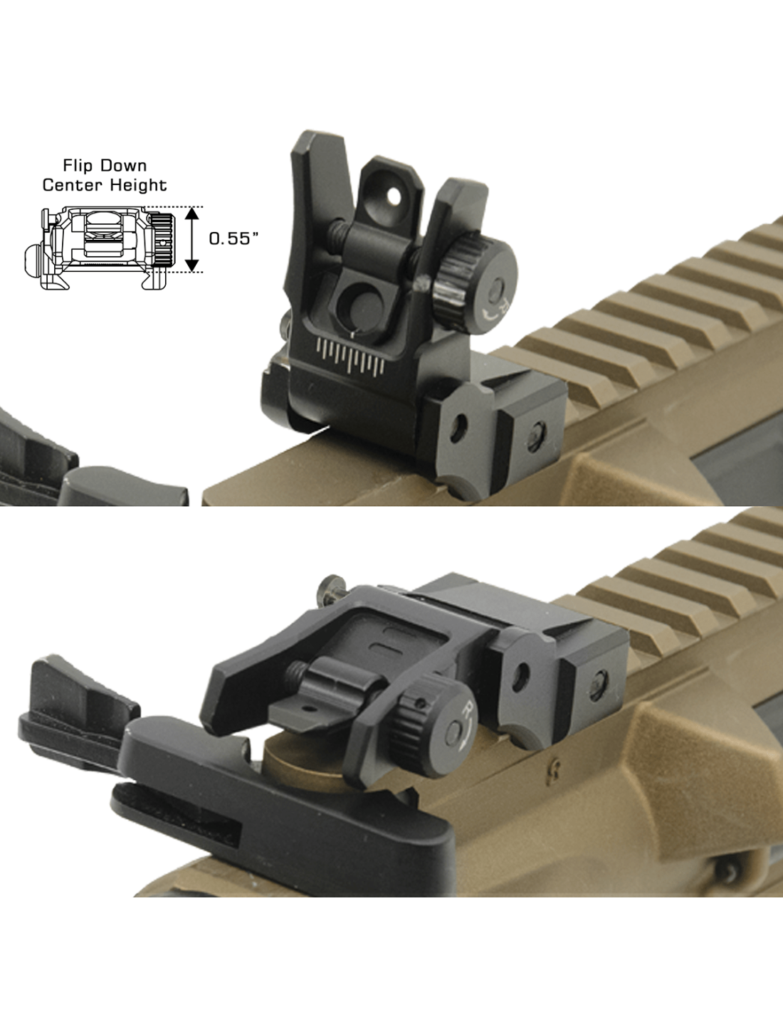 Super Slim Rear Sight, Manual Flip-up, Tool-free Dual Aperture | UTG®
