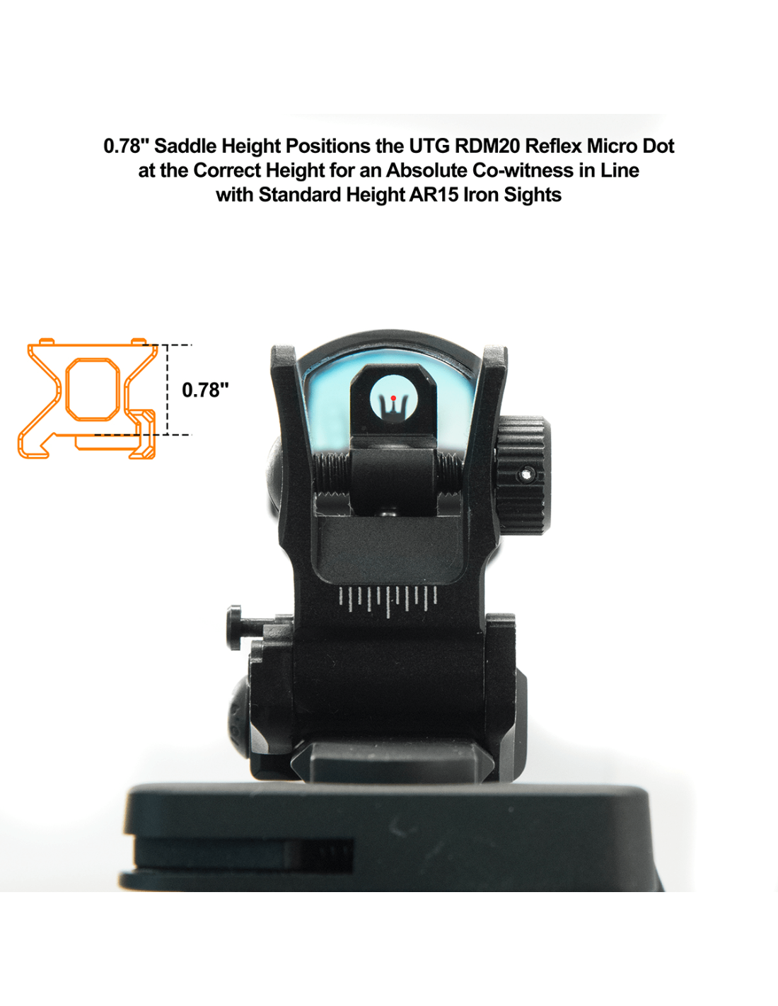 Super Slim RDM20 Mount, Absolute Co-witness (for Docter) | UTG®